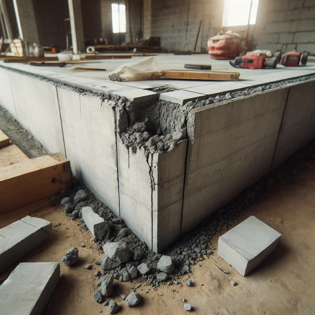 Corner Pops in Concrete Foundation, Cross Construction Services - Cross ...